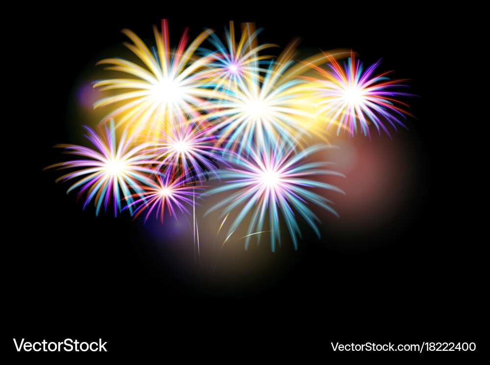 Set of isolated fireworks Royalty Free Vector Image