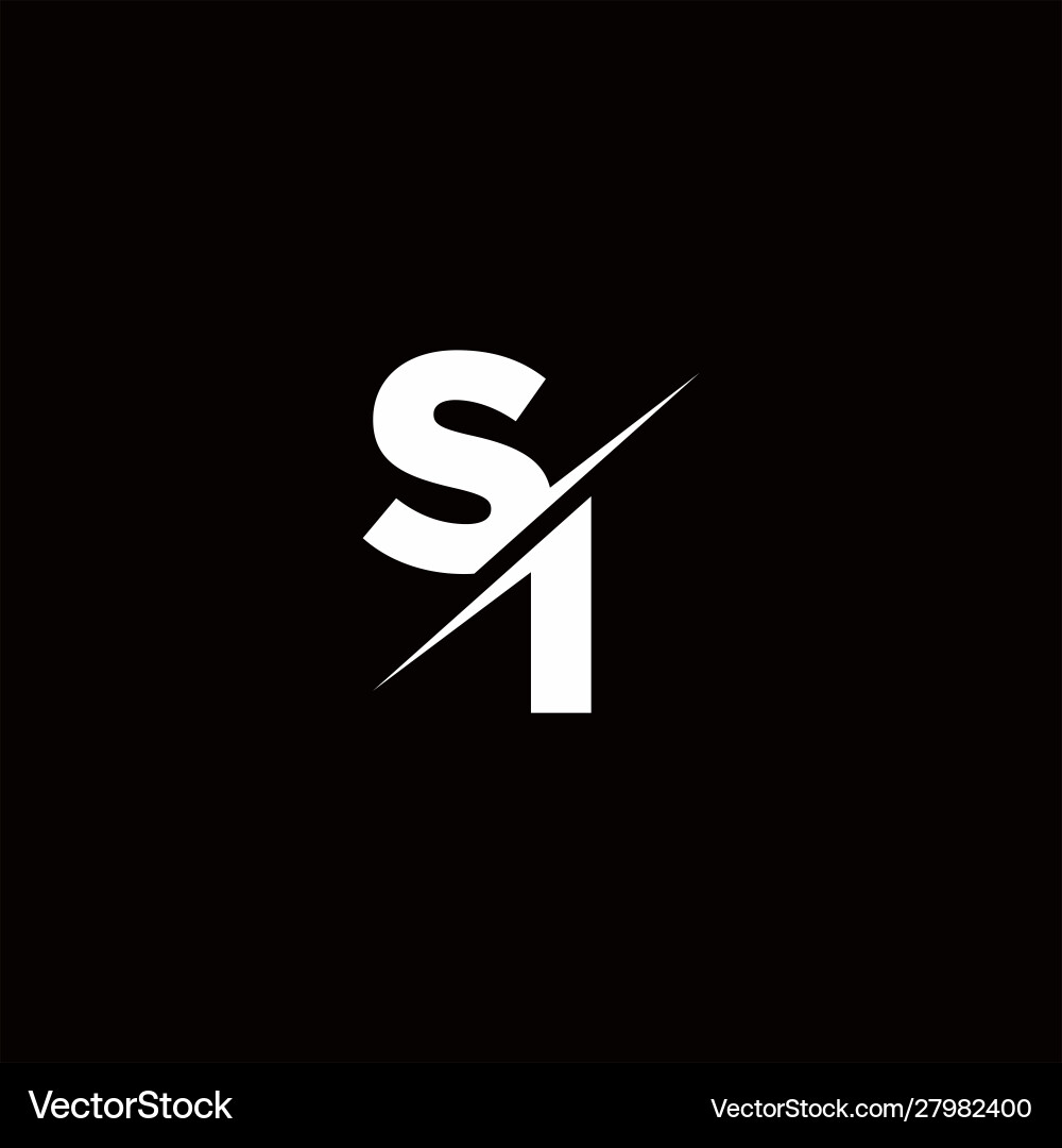 Si logo letter monogram slash with modern Vector Image