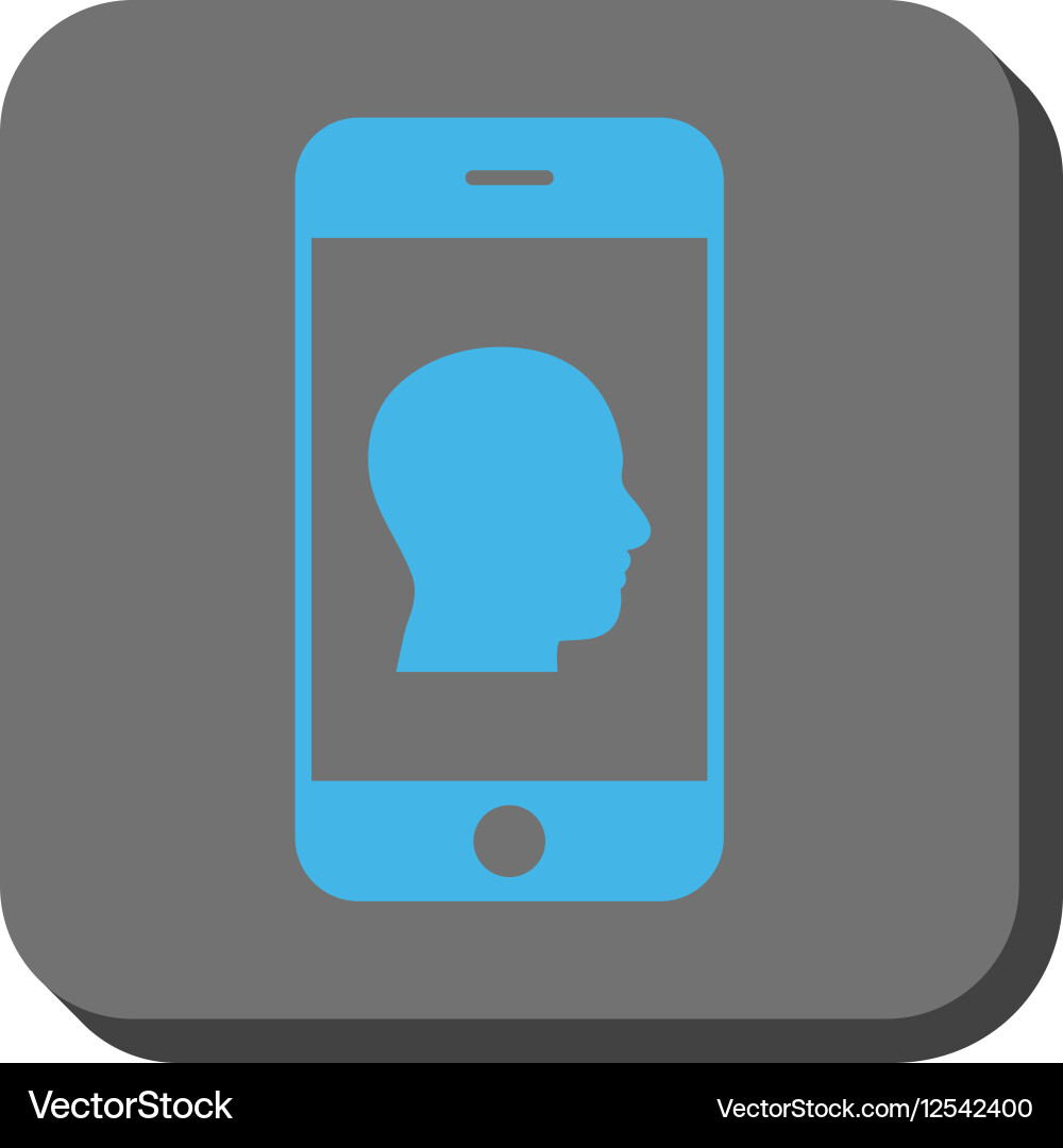 Smartphone contact human portrait rounded square Vector Image