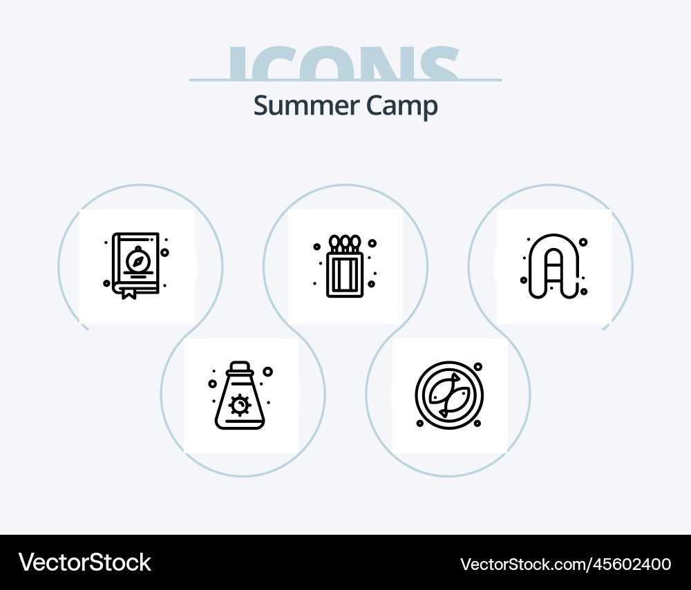 Summer camp line icon pack 5 icon design camping Vector Image