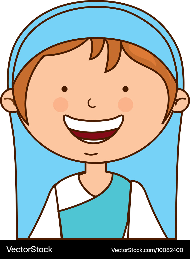 Virgin and jesus character icon Royalty Free Vector Image