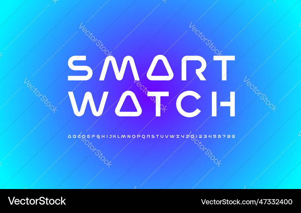 Virtual font digital cyber alphabet smart design Vector Image