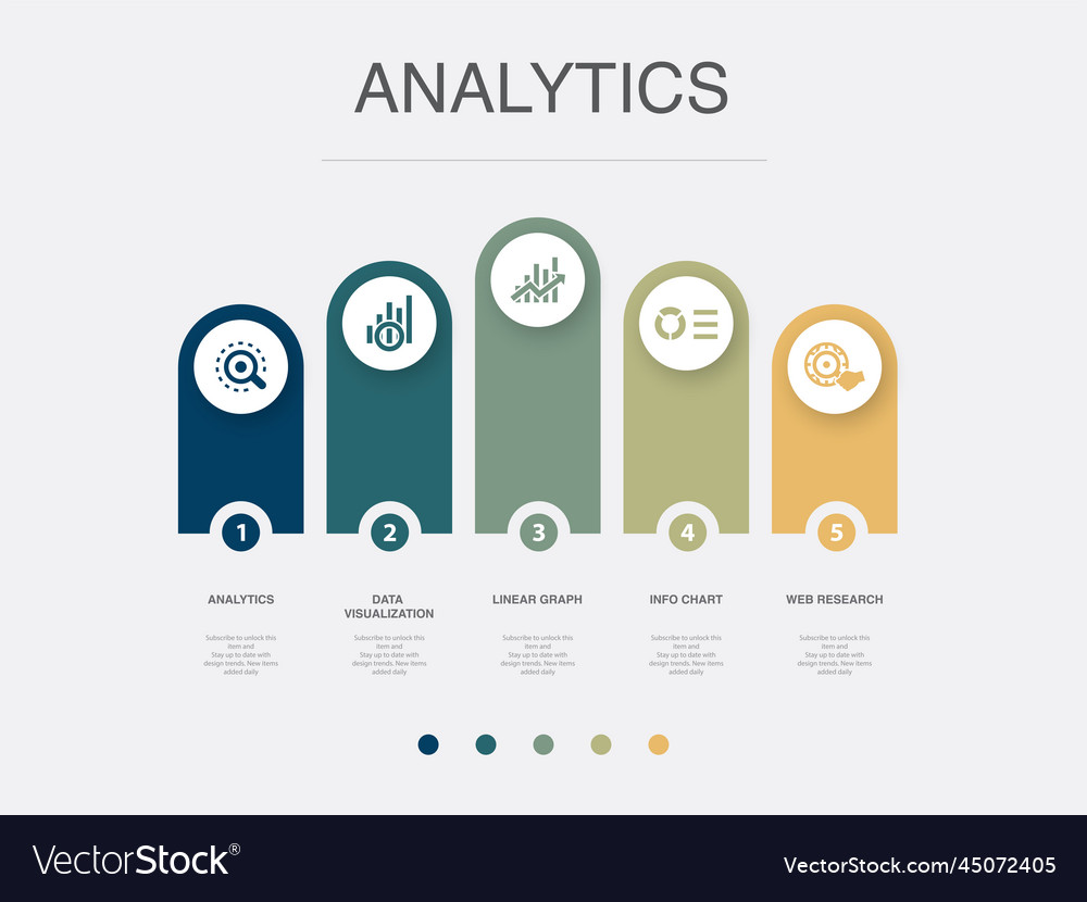 Analytics data visualization linear graph info Vector Image