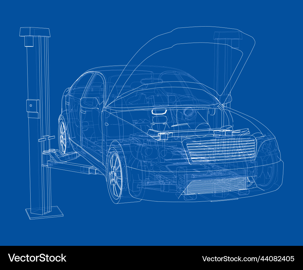 Car lift stand tower with Royalty Free Vector Image