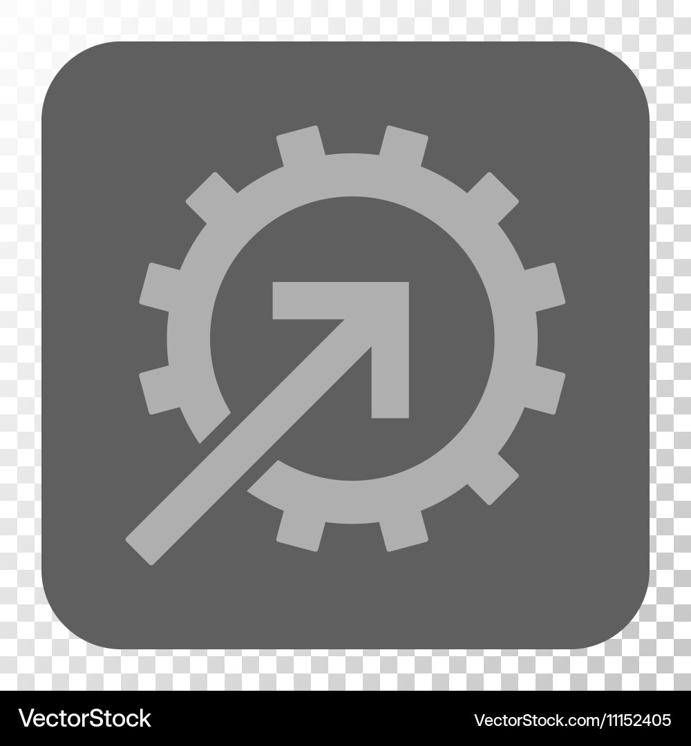 Cog integration rounded square button Royalty Free Vector