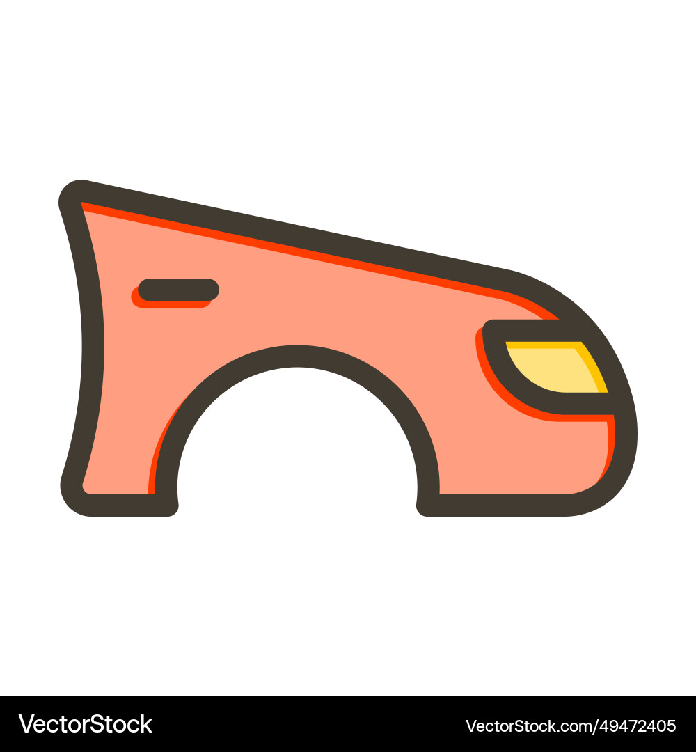 Fender thick line filled colors icon for personal Vector Image