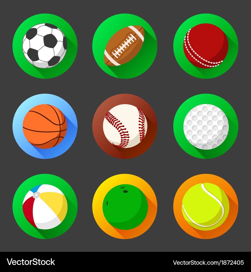 Flat and round sport icons Royalty Free Vector Image