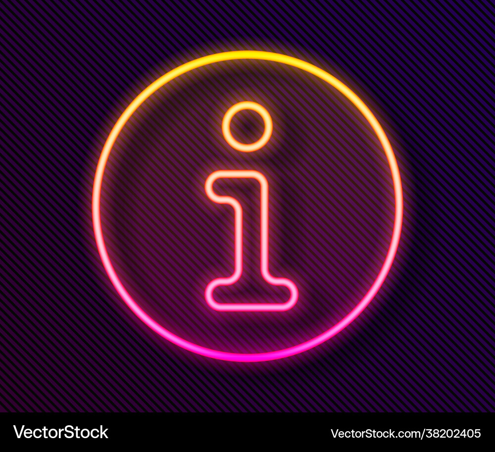 Glowing neon line information icon isolated Vector Image
