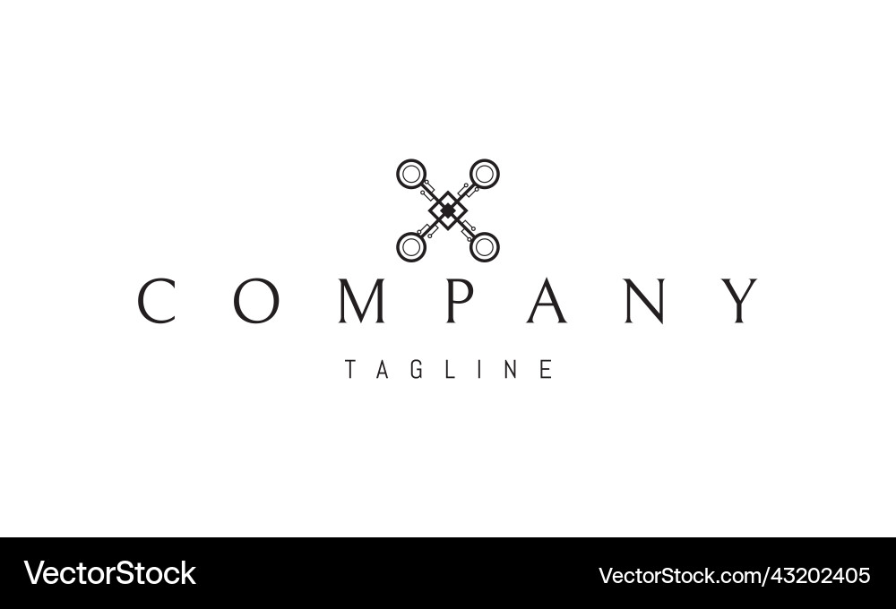 Logo on which an abstract image of a drone Vector Image