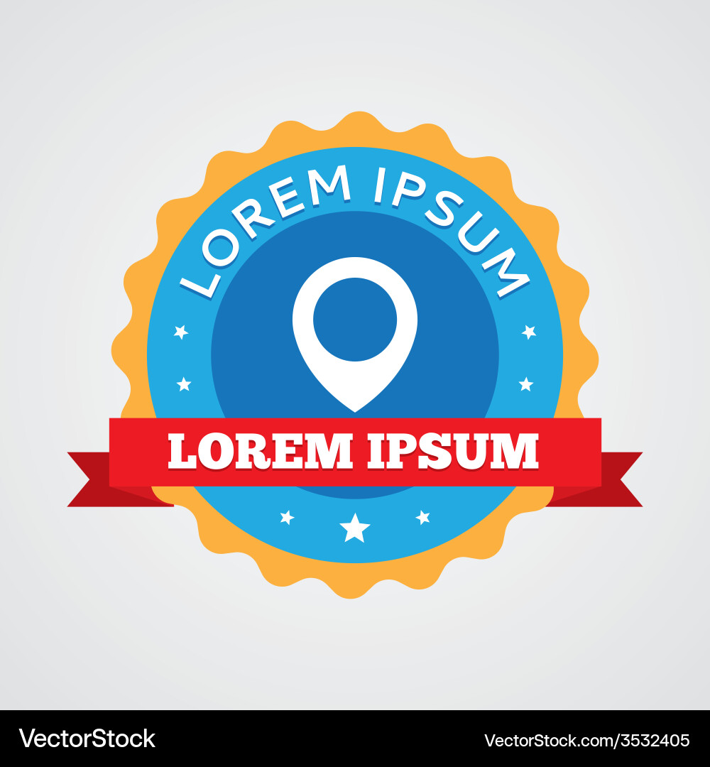 Map pin vintage badge label icon Royalty Free Vector Image