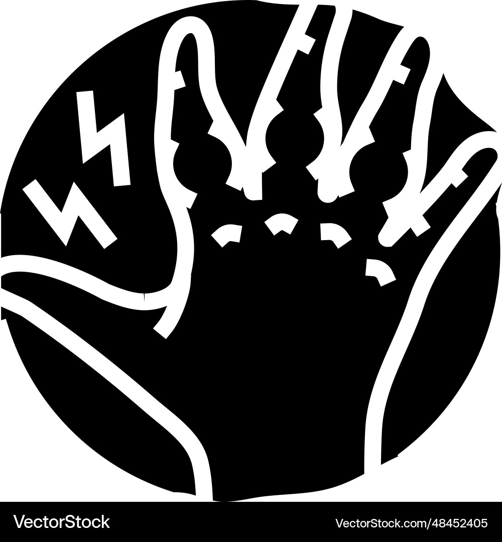 Swollen joints disease symptom glyph icon Vector Image