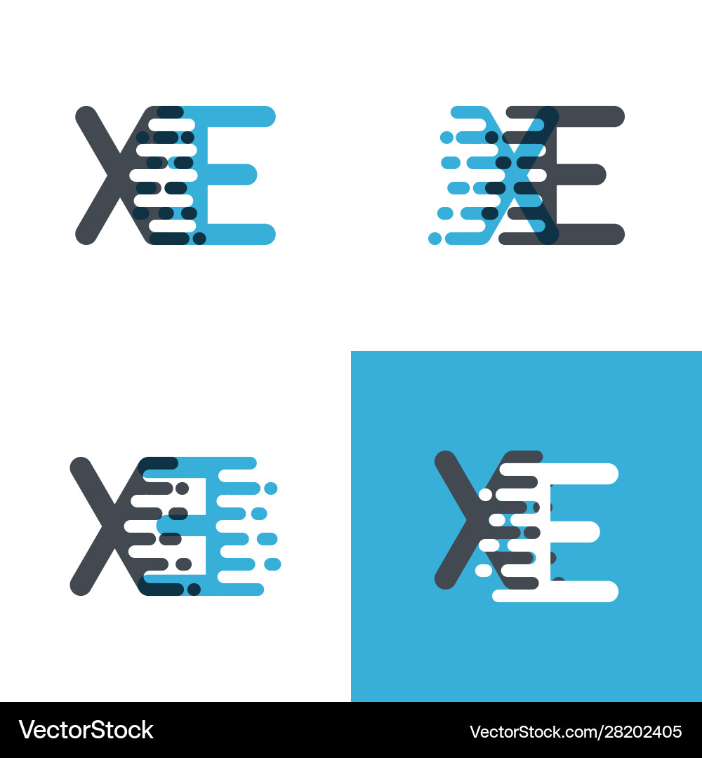 Xe letters logo with accent speed soft blue Vector Image