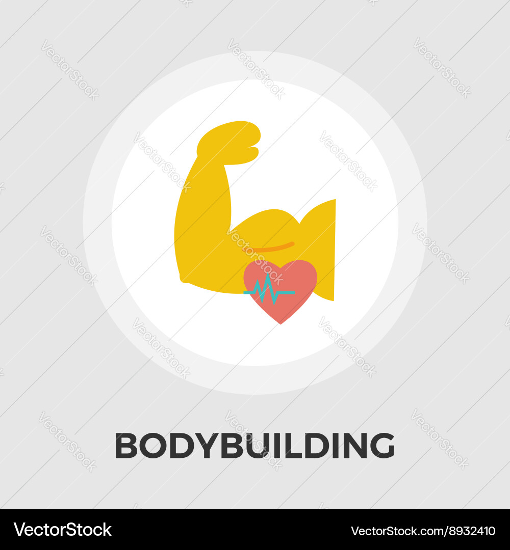 Bodybuilding flat icon Royalty Free Vector Image