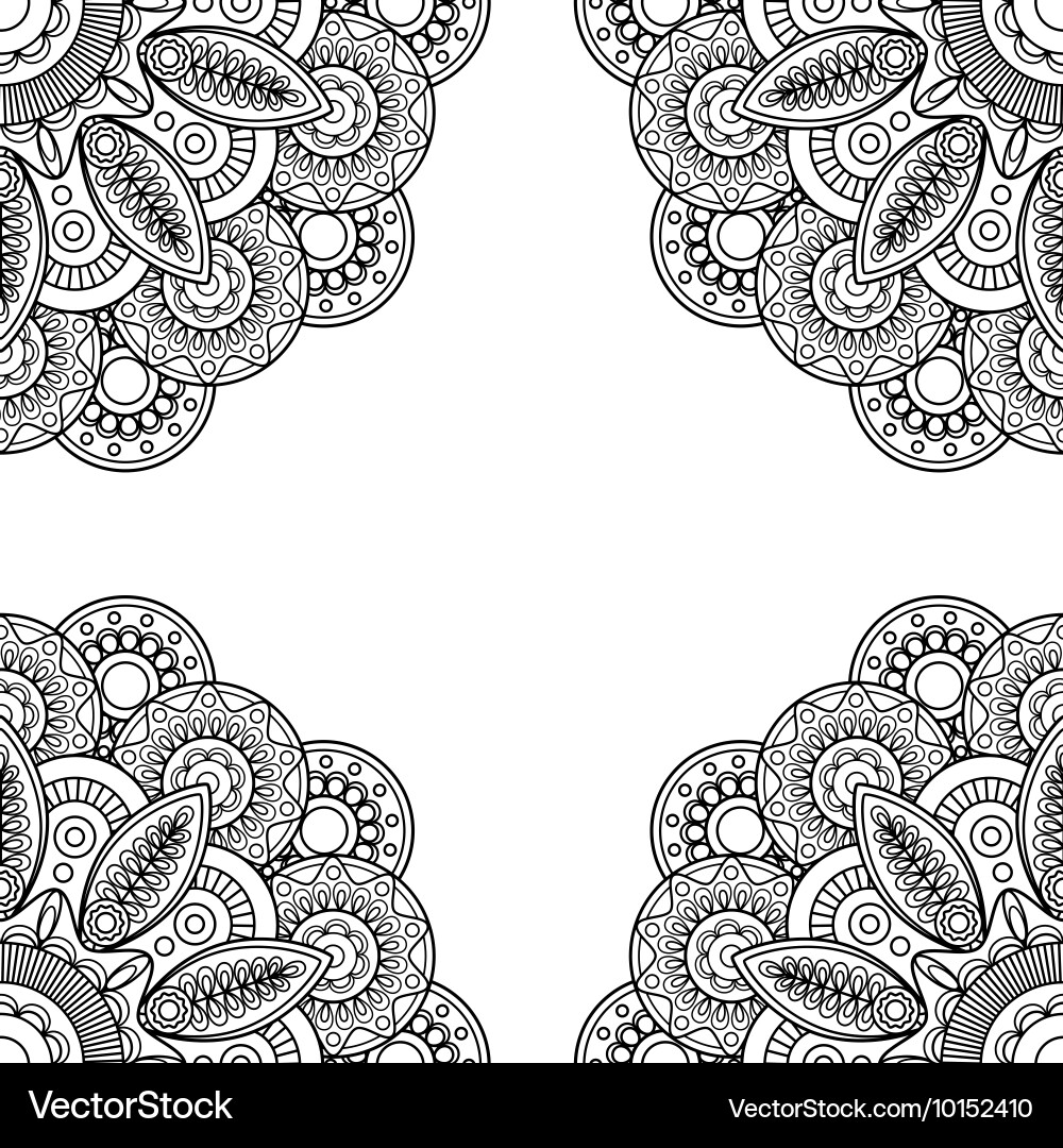 Boho doodle hand drawn frame Royalty Free Vector Image