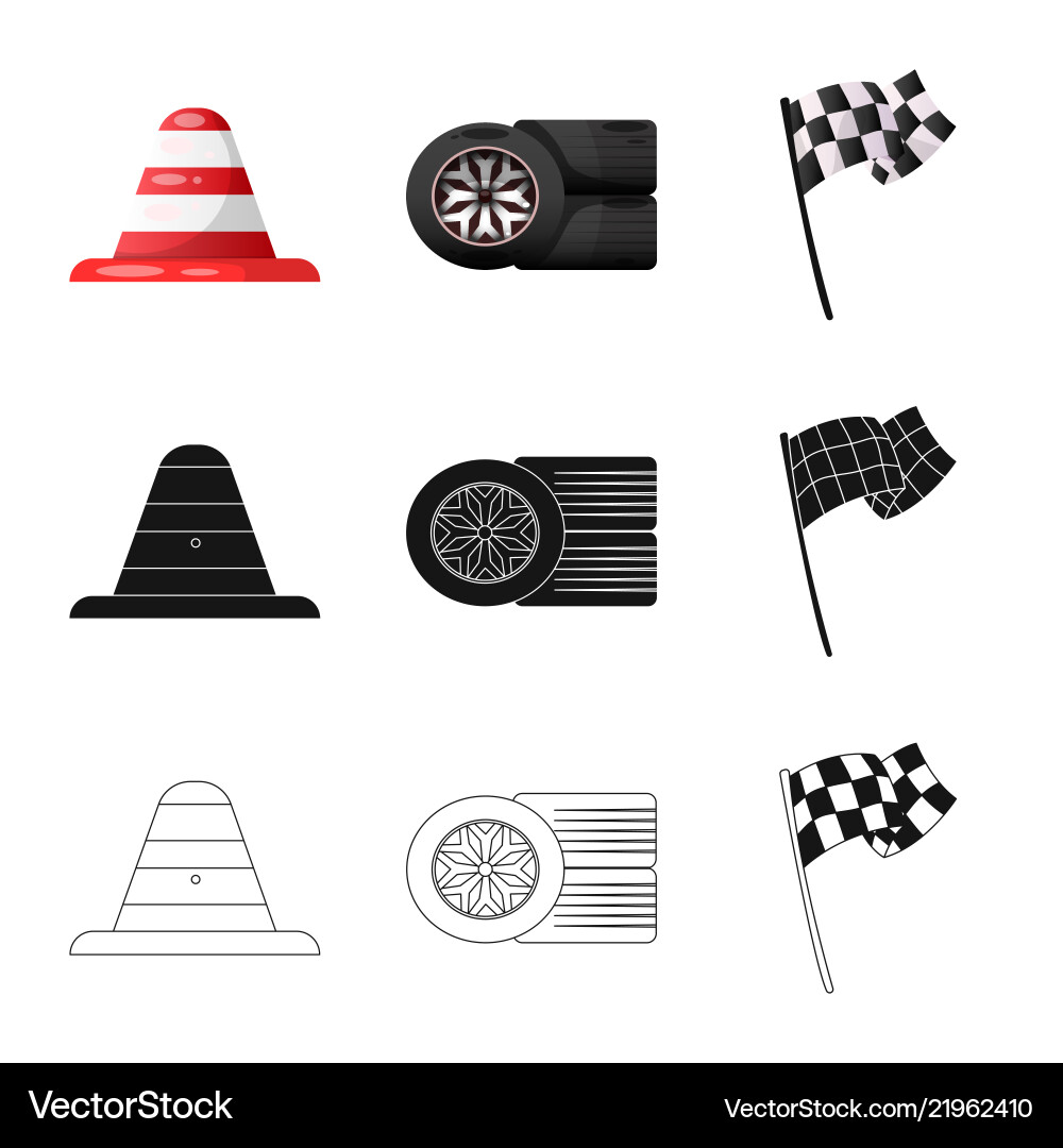 Car and rally sign Royalty Free Vector Image - VectorStock