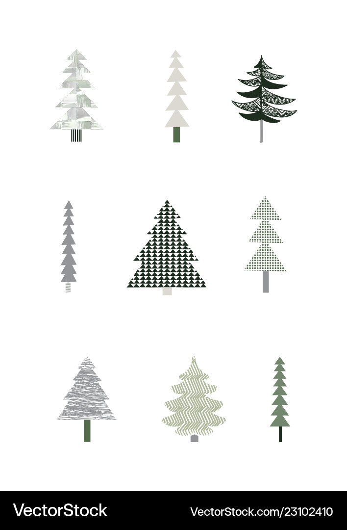 Christmas poster with trees Royalty Free Vector Image