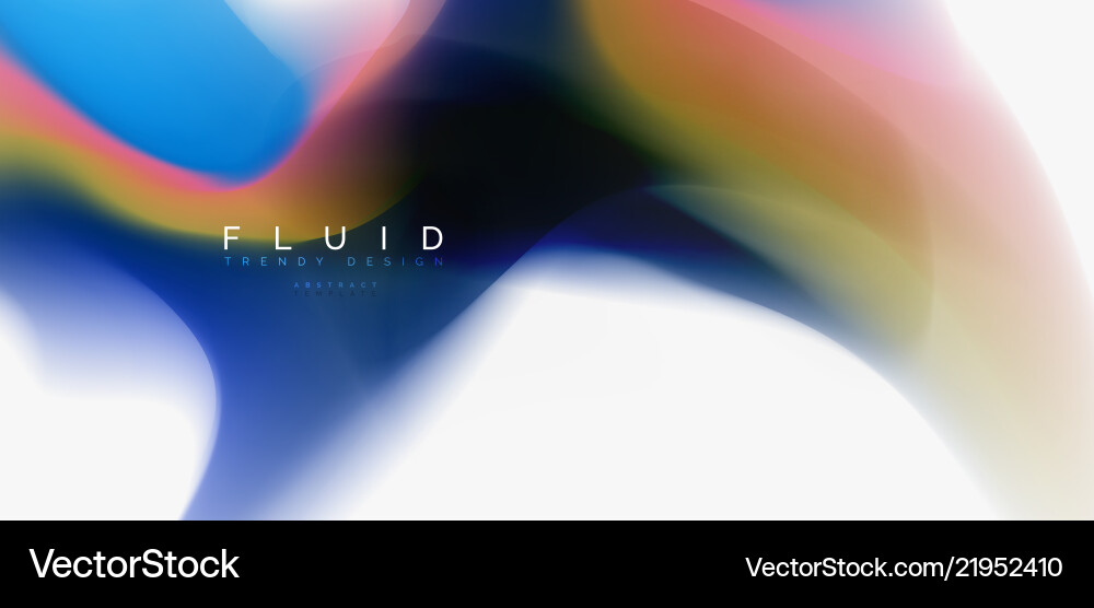 Color flowing wave trendy liquid design template Vector Image