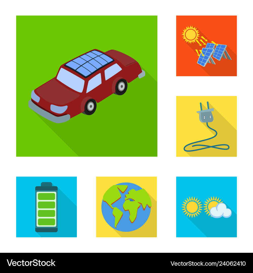 Design of solar and panel sign collection Vector Image
