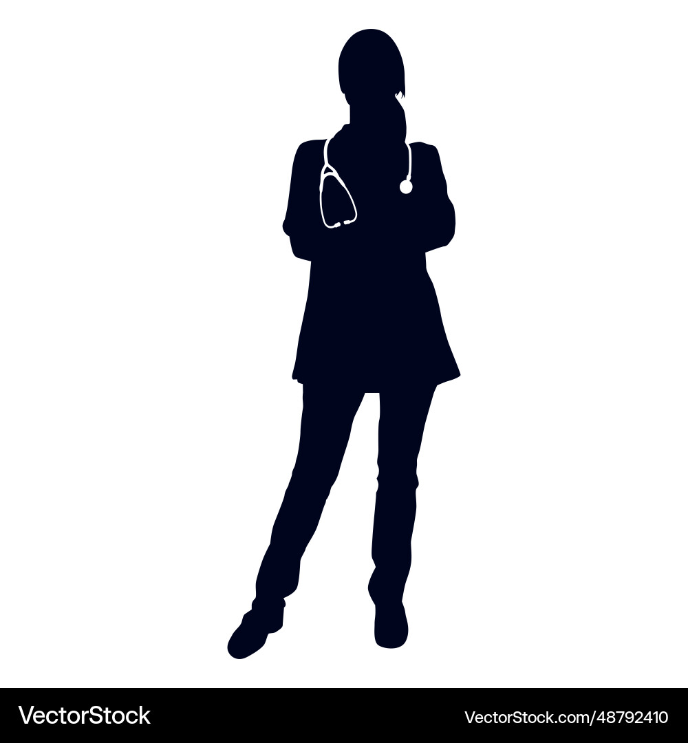 Doctor hands crossed silhouette Royalty Free Vector Image
