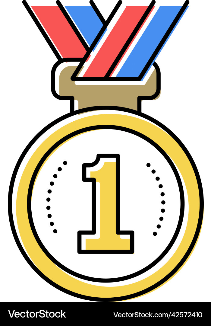 First place medal color icon Royalty Free Vector Image