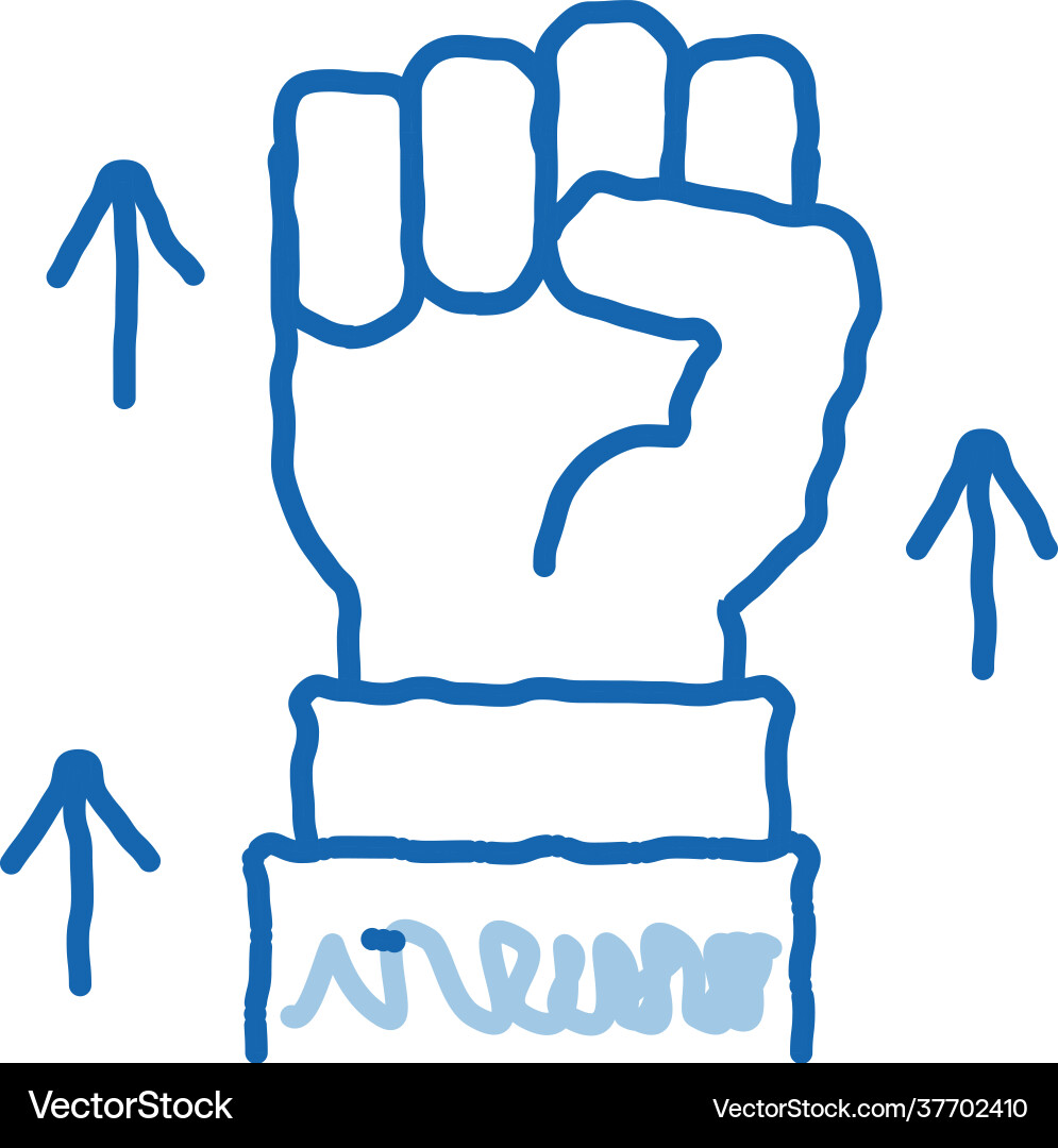 Gather all your strength doodle icon hand drawn Vector Image