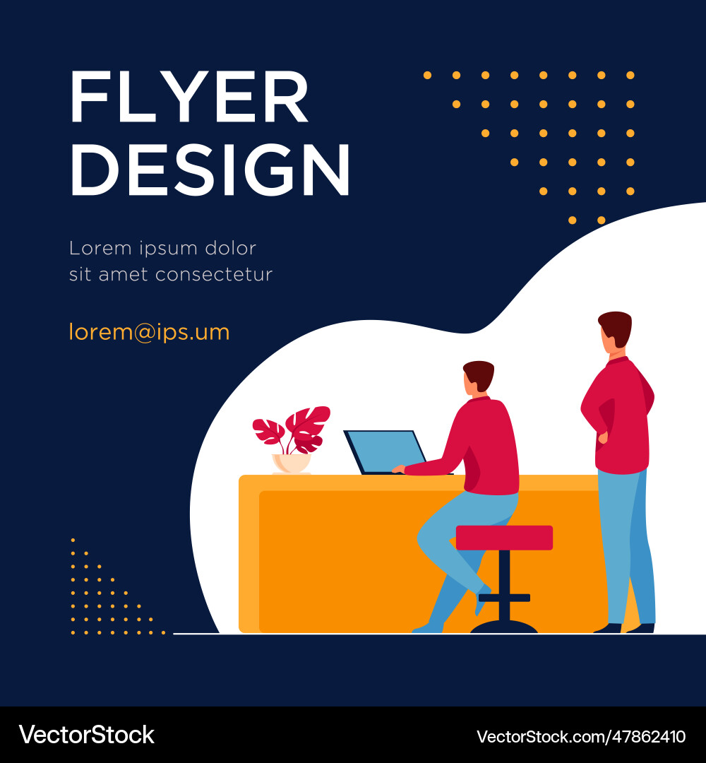 Man working on laptop and boss watching Royalty Free Vector