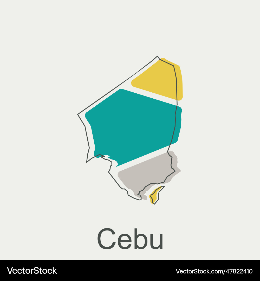 Map of cebu modern design philippines Royalty Free Vector