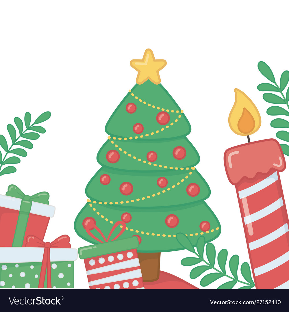 Merry christmas pine tree design Royalty Free Vector Image