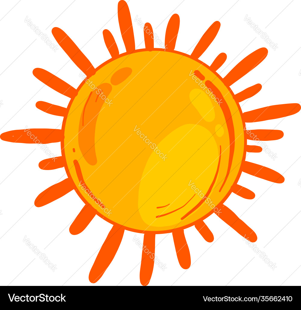 Red and yellow sun on white background Royalty Free Vector