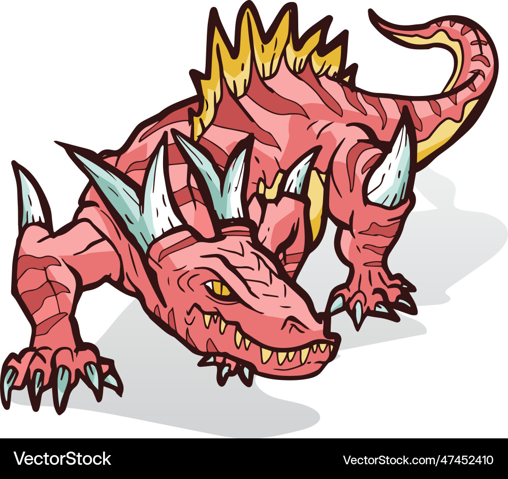 Red lizard dungeon dragon Royalty Free Vector Image