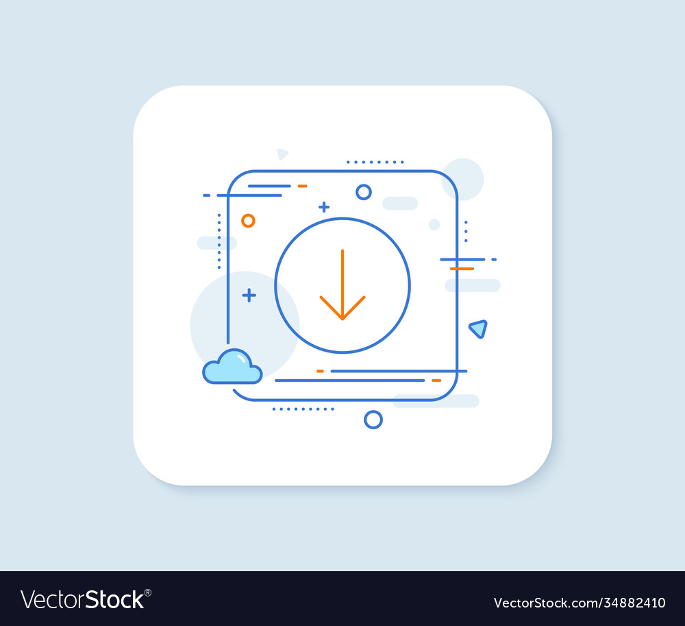 Scroll down button line icon scrolling screen Vector Image