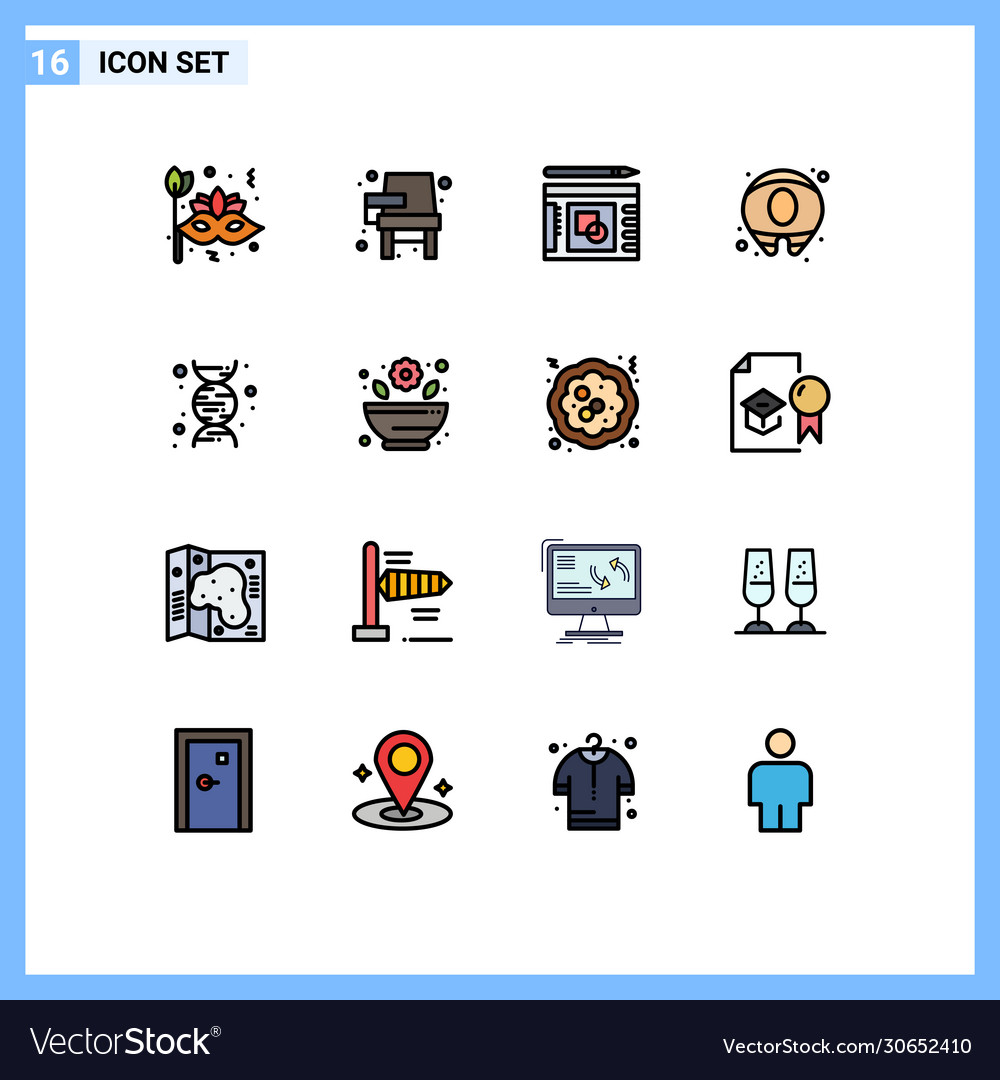 Set 16 modern ui icons symbols signs for Vector Image