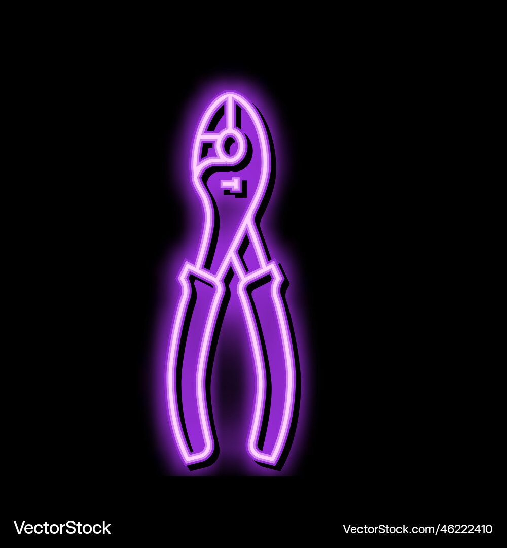 Slip joint pliers neon glow icon Royalty Free Vector Image