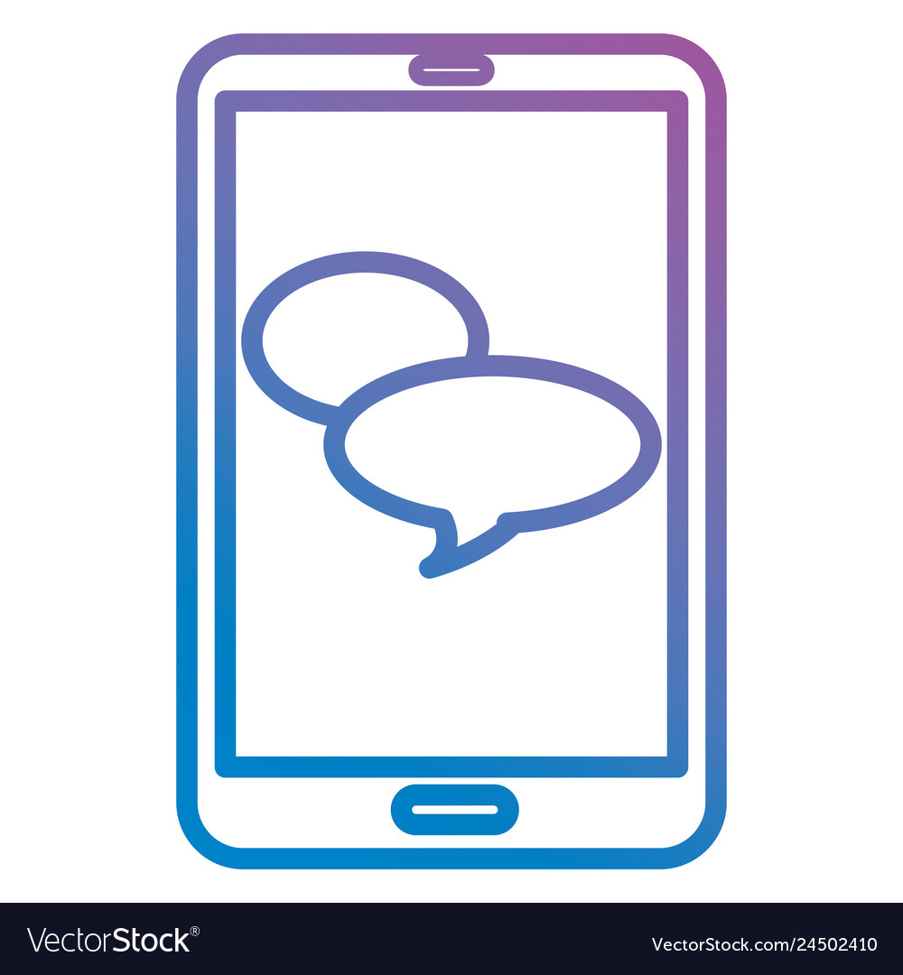 Smartphone device with speech bubbles Royalty Free Vector