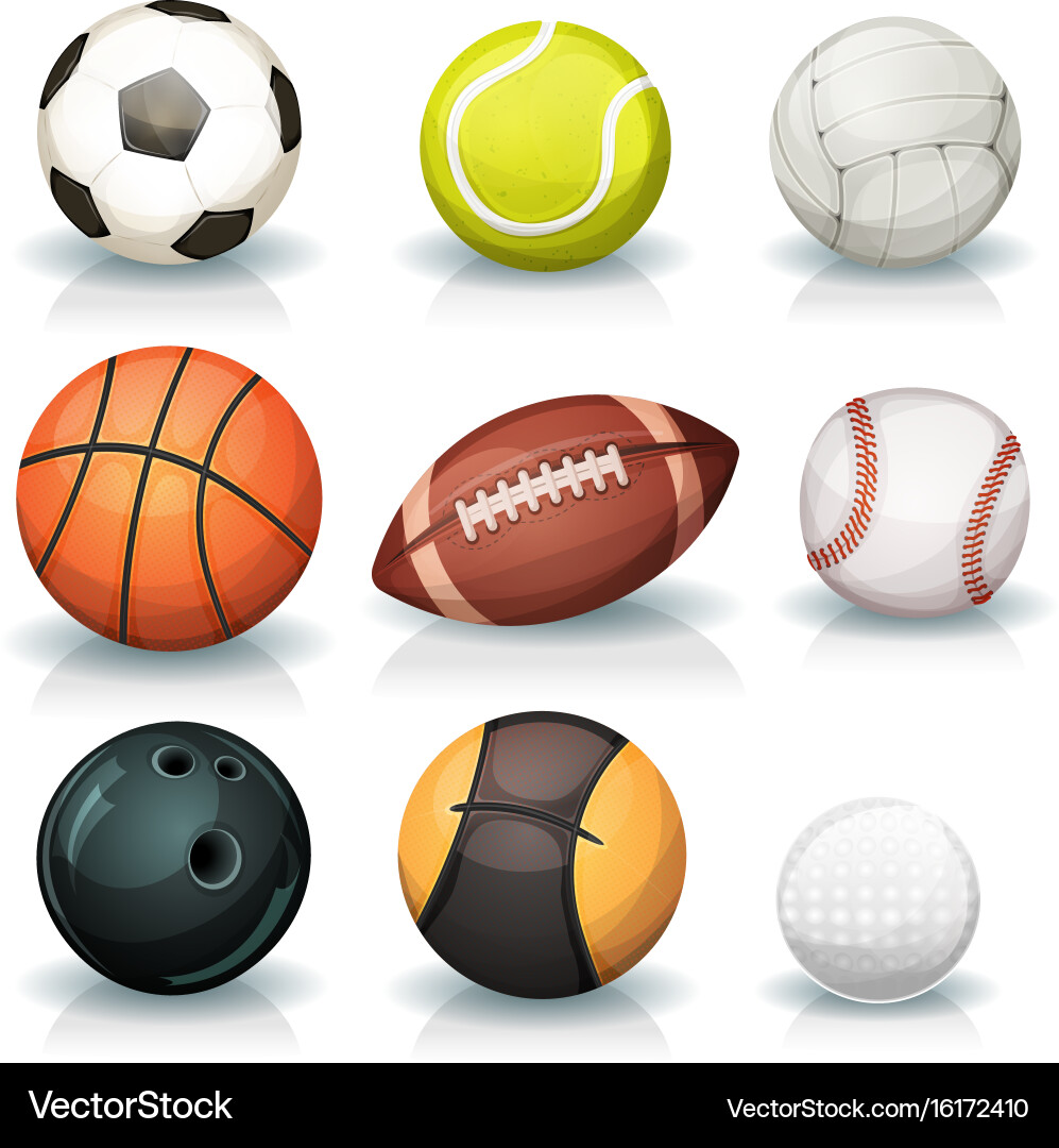 Sports balls set Royalty Free Vector Image - VectorStock