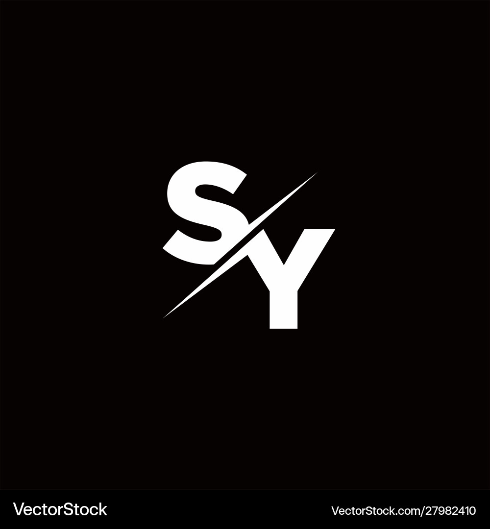 Sy logo letter monogram slash with modern Vector Image
