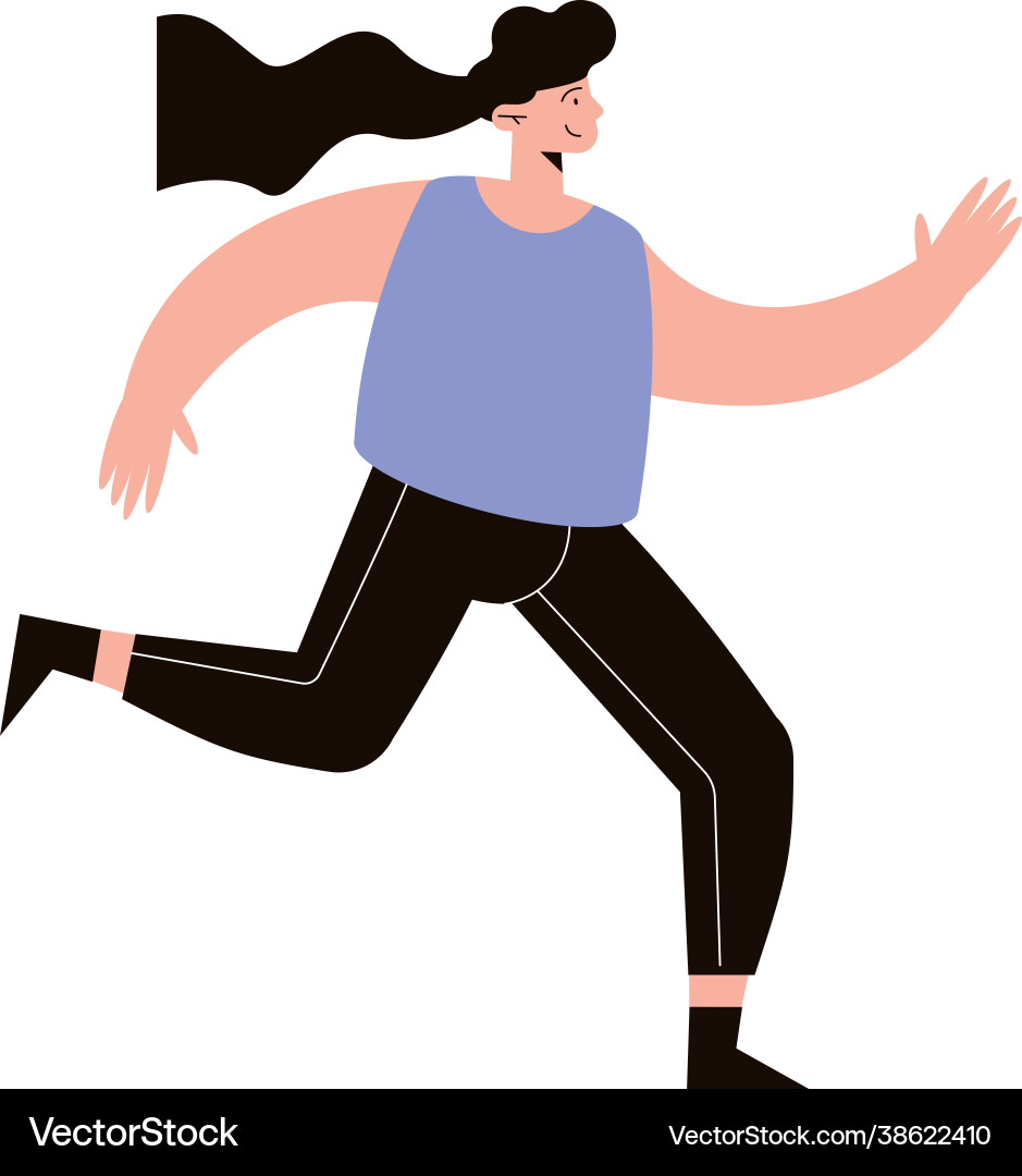 Woman running character Royalty Free Vector Image