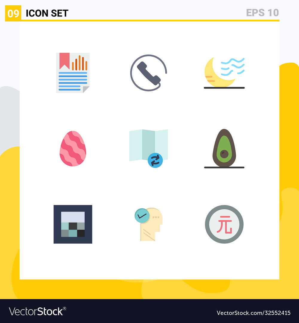 9 Universal Flat Colors Set For Web And Mobile Vector Image