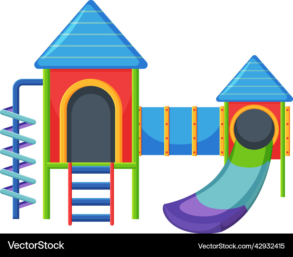 A children playground slide set on white Vector Image