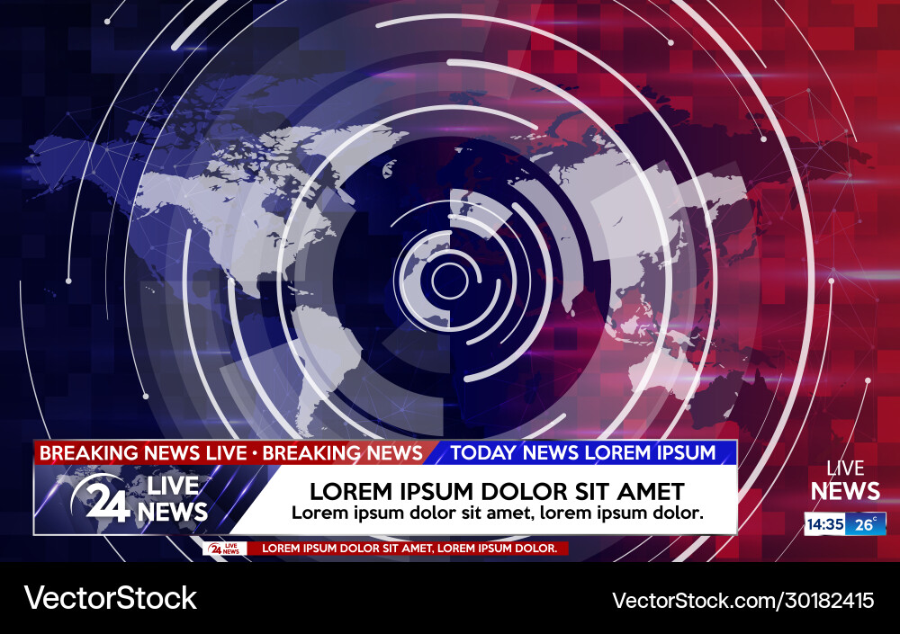 Background screen saver on breaking news Vector Image