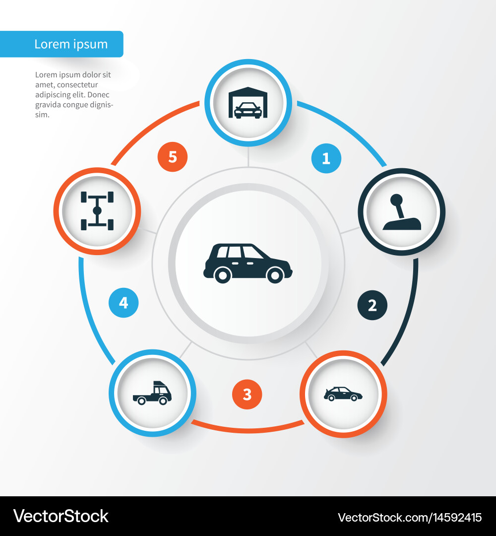 Car icons set collection crossover stick Vector Image