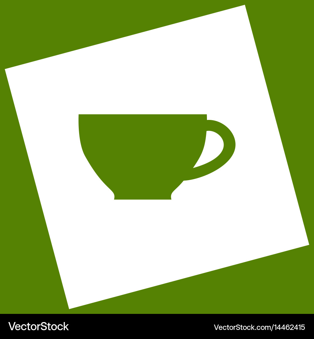 Cup sign white icon obtained as a result Vector Image