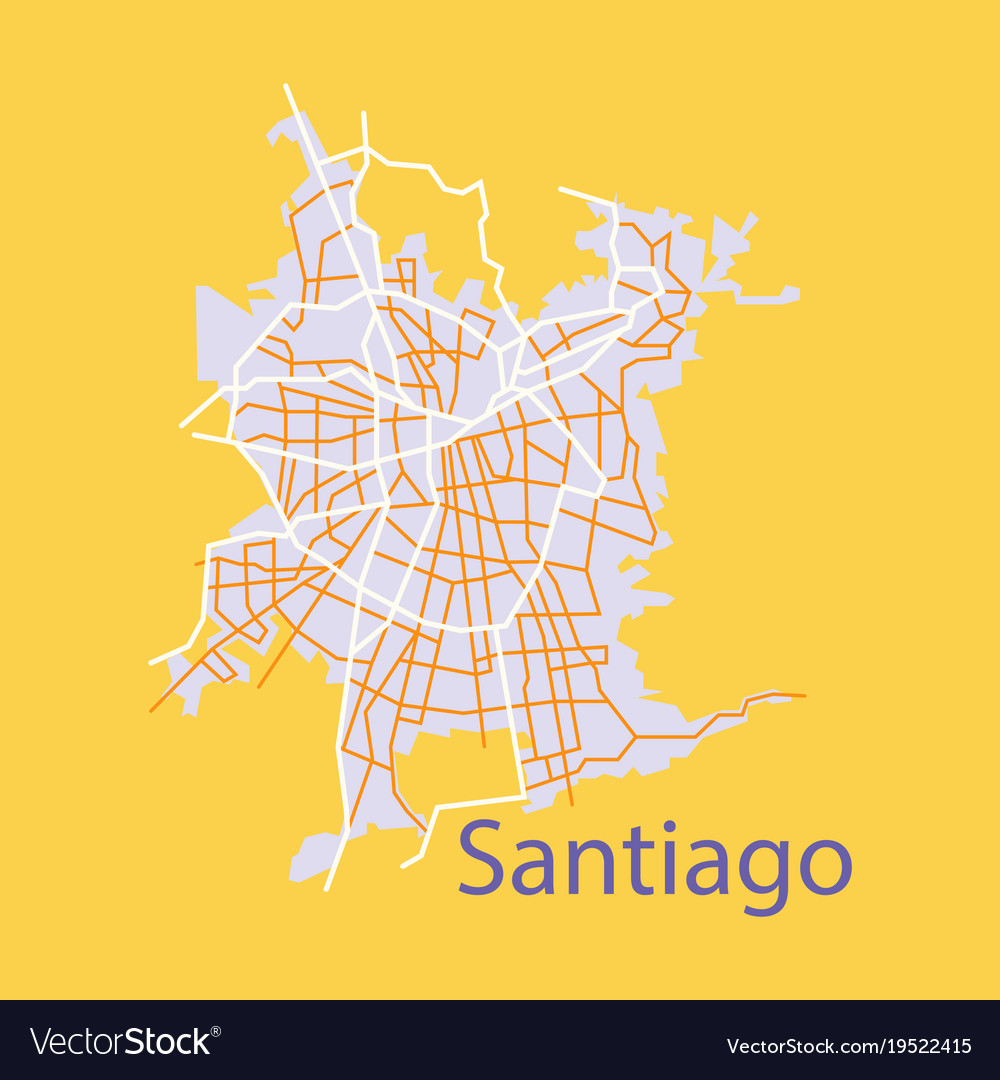 Flat Road And Administrative Map Agglomeration Vector Image