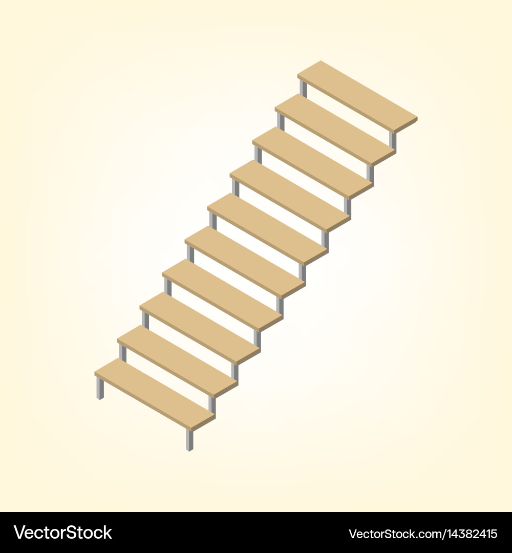 Flight of stairs isometric Royalty Free Vector Image