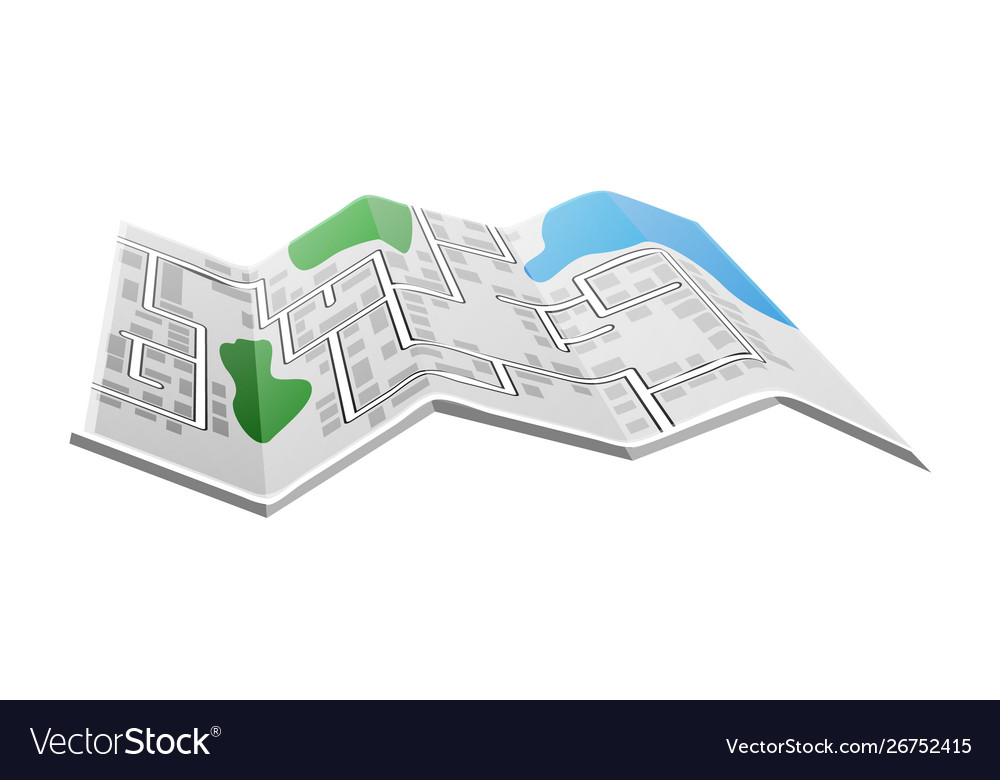 Folded paper map Royalty Free Vector Image - VectorStock