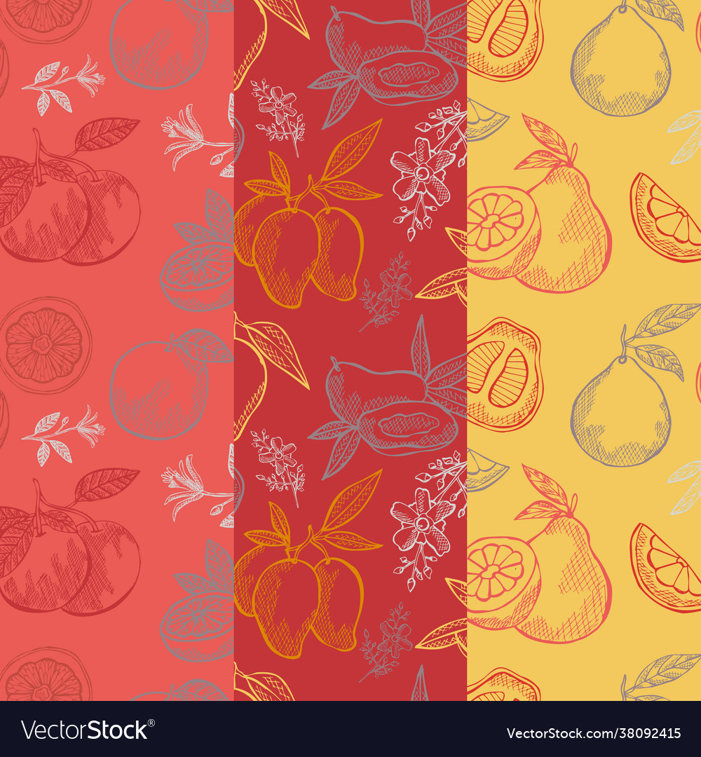 Fruit seamless pattern Royalty Free Vector Image