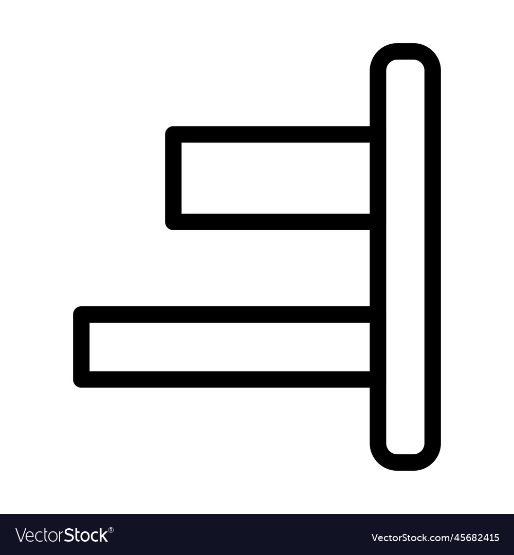 Horizontal right align thick line icon Royalty Free Vector
