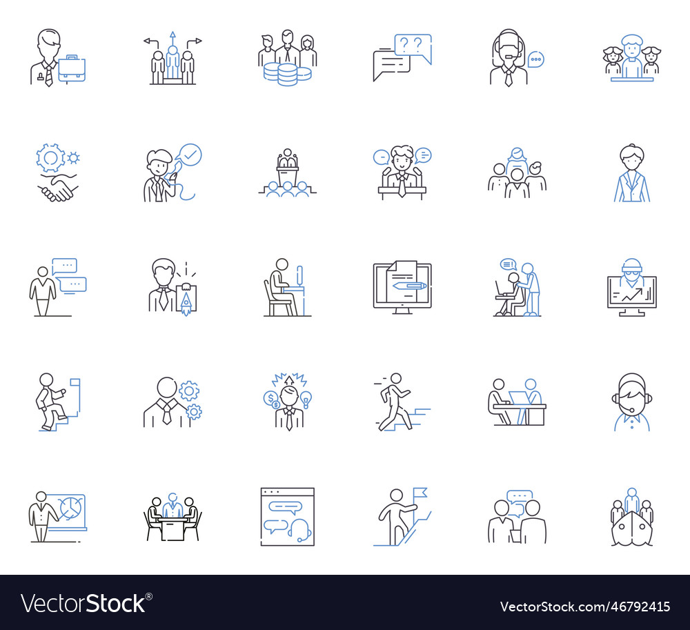 Inner Transformation Line Icons Collection Vector Image