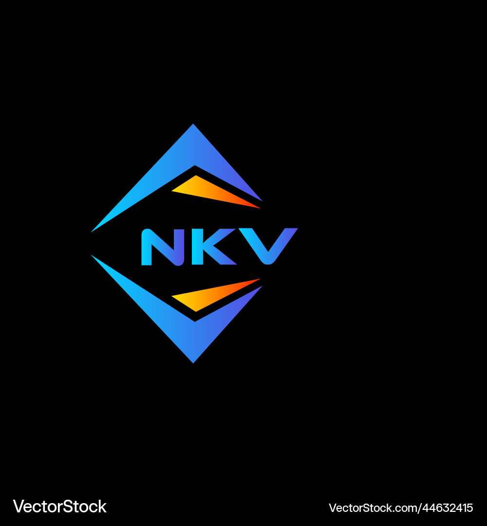 Nkv abstract technology logo design on black Vector Image