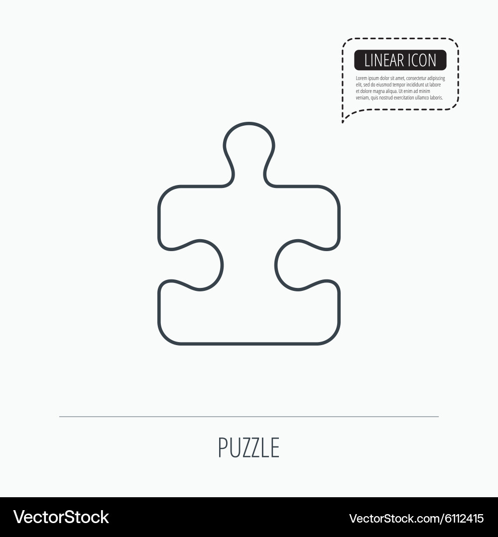 Puzzle icon jigsaw logical game sign Royalty Free Vector